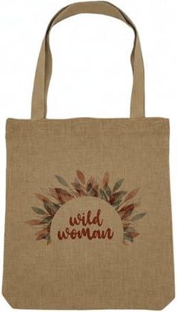 Fabulous Sac Shopping Tote Bag Aspect Lin - Wild Woman Nature Bohemian Wilderness - Sac de Courses Toile Epaisse 360g Beige Naturel Cabas Port&eacute; Epaule Solide I