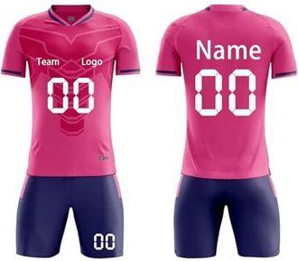Generic Maillots et shorts de football personnalis&eacute;s avec num&eacute;ro de nom et logo de l&eacute;quipe pour enfants, adultes, jeunes fans, 3-4, L