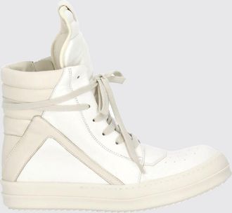 Rick Owens Zweifarbige Hohe Leder-Sneaker mit gepolstertem Kn&ouml;chel