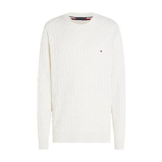 Tommy Hilfiger Retro-inspirierter Chain Knit Pullover - - Knitwear - Herren - Wei&szlig; - 2XL