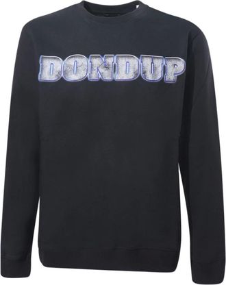 Dondup Homme, Sweatshirts et sweats &agrave; capuche, Noir, Taille: XL SweaT-shirt en coton &agrave; col rond et coupe classique