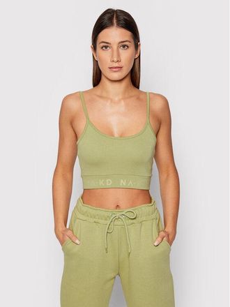 NA-KD Top Logo 1044-000157-4083-003 Gr&uuml;n Slim Fit