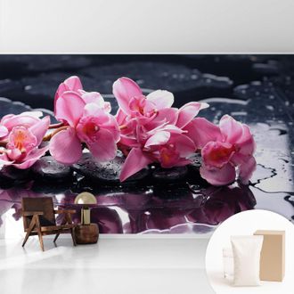 Tulup Tapete Vliestapete Mit Kleber F&uuml;r Wohnzimmer Schlafzimmer K&uuml;che - Wanddekoration Blumige Eleganz 416x254 Cm