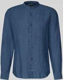 Olymp Level 5 Slim Fit Leinenhemd aus reinen Leinen mit Stehkragen