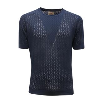Bob Waves Perforated Knit - - Knitwear - Herren - Blau - M