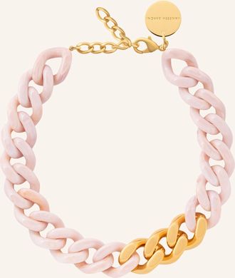 Vanessa Baroni Vanessa Baroni Halsketten Flat Chain Gold Ivory Rose Marble By Glambou gold