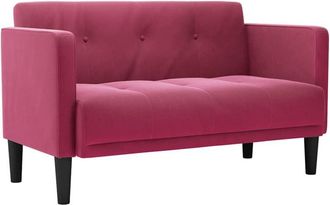 vidaXL Zweisitzer-Sofa Weinrot 111 cm Samt vidaXL