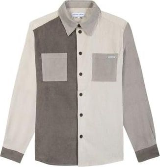 Maison Labiche Chemise droite col classique en coton m&eacute;lang&eacute;