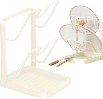 Generic Aufbewahrungsregal f&uuml;r K&uuml;chen-topfdeckel: Topfdeckel Organizer, Topfdeckelhalter mit abnehmbarer Tropfschale, Kitchen Pot Lid Storage Rack, Platzspare