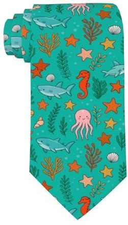 Generic Requin-Poule Roses Cravate Doux Cravate Homme Décontractée Cravatte Pour Célébrations Fêtes Soirée