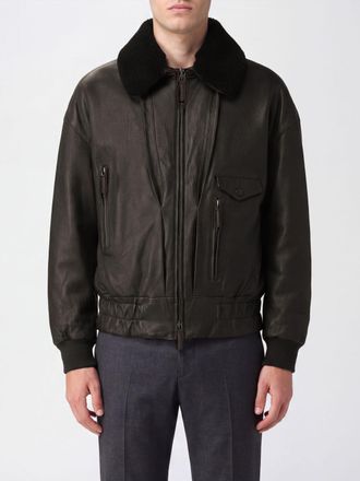 Giorgio Armani Bomberjacke von aus Lammleder mit Fellkragen und elastischem Saum