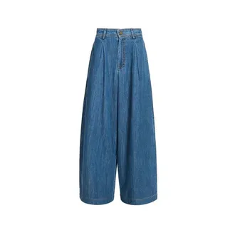 Louise Misha Pantalon large en coton m&eacute;lang&eacute;