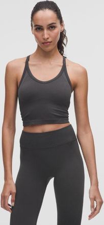 lululemon Get Low Trainings-Tanktop mit &uuml;berkreuzten Tr&auml;gern Leichter Halt f&uuml;r B/C-Cups f&uuml;r Frauen - Gr&ouml;&szlig;e 2XS in Black/Graphite Grey
