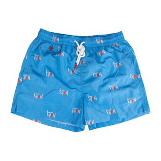 Kiton Homme, Maillots de bain, Bleu, Taille: M Swim Trunks Regular Fantasy