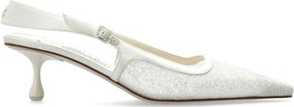 Jimmy Choo London Femme, Chaussures, Blanc, Taille: 38 1/2 EU Amel 50 Slingback Pump