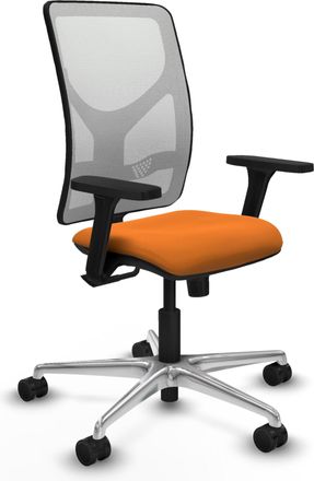 Piqueras y Crespo Drehbarer Schreibtischstuhl mit 3D-Armlehnen, h&ouml;henverstellbare Lendenwirbelst&uuml;tze, ausgestattet mit 3 Positionen und Schneideschaum, Wei&szlig;/Orange