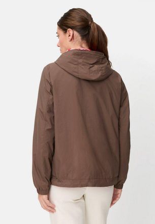 Camel Active Outdoorjacke mit Allover-Print und unifarbener Seite Langarm