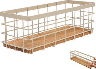 Angoily Metallkorb Aufbewahrungskorb Mattwei&szlig; Dekorativer Drahtkorb mit Gro&szlig;er Kapazit&auml;t Vielseitiger Desktop Badezimmer Organizer Einfach zu Platzieren und R