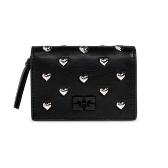 Ganni Bou Heart-Stud Wallet - - Accessories - Damen - Schwarzk - ONE SIZE