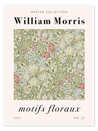 Posterlounge Motifs Floraux - Lily Poster von William Morris 30 x 40 cm Gr&uuml;n Wandbilder Wanddeko