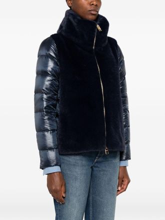 Herno Faux-Fur Trimmed Quilted Down Jacket - Black