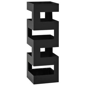 vidaXL Porte-Parapluie Acier Noir Support de Parapluies Meuble dEntr&eacute;e