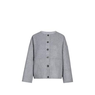 Suncoo Veste large col rond en laine m&eacute;lang&eacute;e