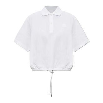 Moncler Polo-Shirt mit Logo-Patch - - Tops - Damen - Wei&szlig; - M