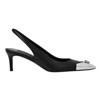 Philipp Plein Leder Slingback Schuhe Skull Strass - - Shoes - Damen - Schwarzk - 38 EU