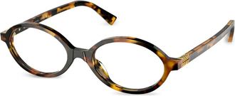 Miu Miu Eyewear lunettes de vue à monture ovale - Marron