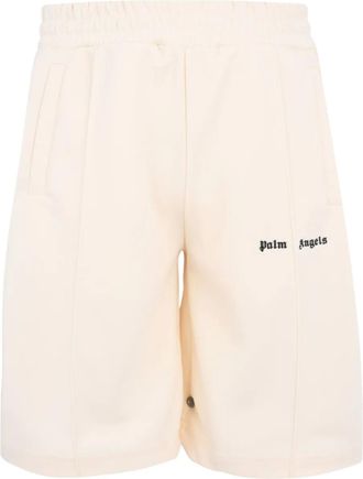 Palm Angels logo-plaque track shorts - Nude