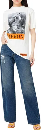 Heron Preston T-Shirt f&uuml;r Damen, &Uuml;bergro&szlig; (Wei&szlig;/Schwarz)