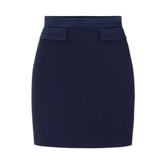 Elisabetta Franchi Miniskirt aus doppellagigem Stretch-Cr&ecirc;pe und Satin - - Skirts - Damen - Blau - XL