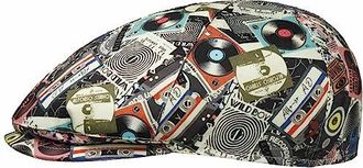 Alfonso d'Este Casquette Retro MusicDEste Homme - Made in Italy Gavroche avec visi&egrave;re, Doublure Printemps-&eacute;t&eacute; - XL (60-61 cm) Multicolore