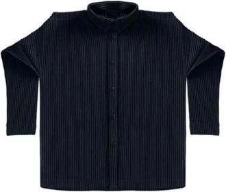 Issey Miyake Homme, Chemises, Bleu, Taille: XL Chemise pliss&eacute;e