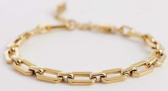 Abbott Lyon Bracelet cha&icirc;ne &agrave; maillons en acier inoxydable plaqu&eacute; 18 carats - Dor&eacute;