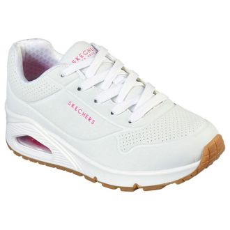 Skechers Mädchen Uno Stand On Air Sneakers,sports Shoes, White Pu H Pink Trim, 34 EU