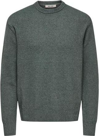 Only & Sons Onsjames RLX Crew Knit, Castor Gray, M Homme