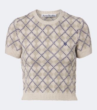 Acne Studios Pullover Argyle aus einem Baumwollgemisch
