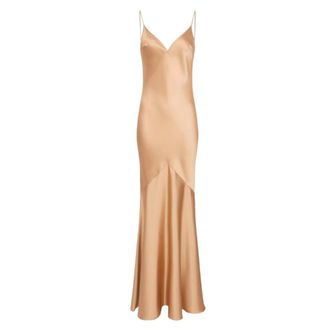 Elisabetta Franchi Figurbetontes Abendkleid aus Satin - - Dresses - Damen - Beige - XL