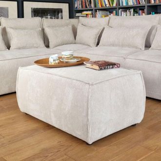 M&S Collection M&s - Pouf 102x60x44 cm en velours côtelé beige