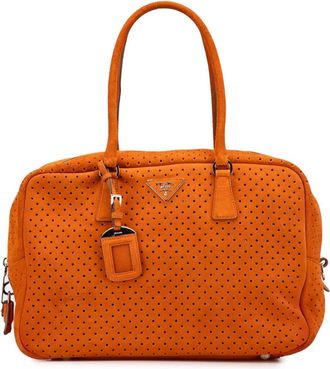 Prada Hobo Bags - Scamosciato Perforated Bauletto - Gr. unisize - in Orange - für Damen