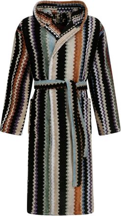 Missoni Home unisex, V&ecirc;tements de nuit et de d&eacute;tente, Multicolore, Taille: M Peignoir Long &agrave; Capuche Chevron Curt