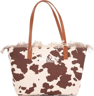 MC2 Saint Barth Femme, Sacs, Multicolore, Taille: ONE Size City Bag Mid Fringe Canvas Cow West