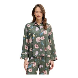 Oui Blouse imprim&eacute;e en viscose - Femme - Blouses et Chemises - Multicolore - Taille: 38 FR