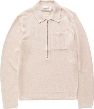 Helmut Lang Lang&auml;rmeliger Pullover mit Polokragen - Nude