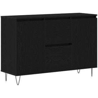 vidaXL Buffet Ch&ecirc;ne noir 101.5 x 35 x 70 cm Bois ding&eacute;nierie Vidaxl