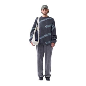 New Amsterdam Surf Association Jacquard Strickpullover - - Knitwear - Herren - Grau - M