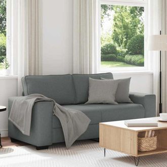 vidaXL 2-Sitzer-Sofa Dunkelgrau 140 cm Stoff - Vidaxl