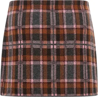 Guest In Residence Tartan Jacquard Skirt - Brown